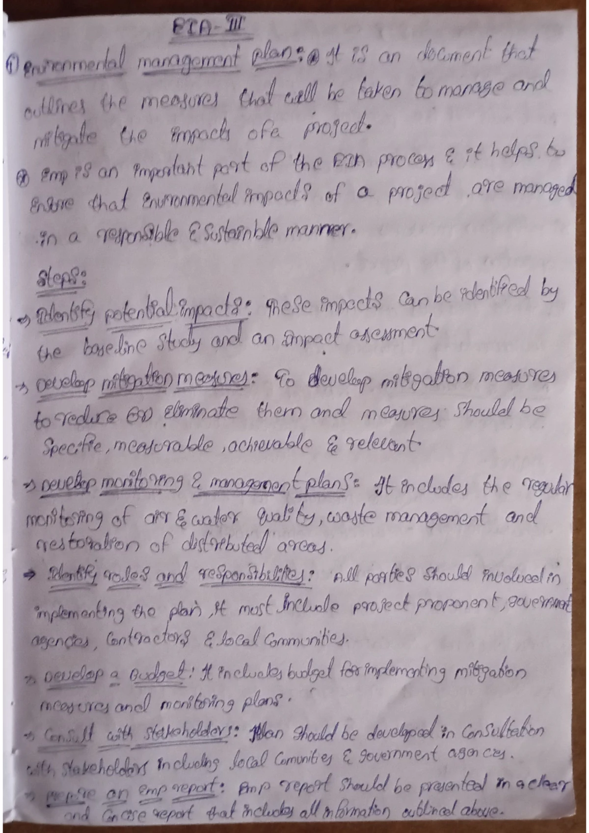 EIA UNIT-1 - Lecture notes on topics - ETH unit I Need for EIA: i. It ...