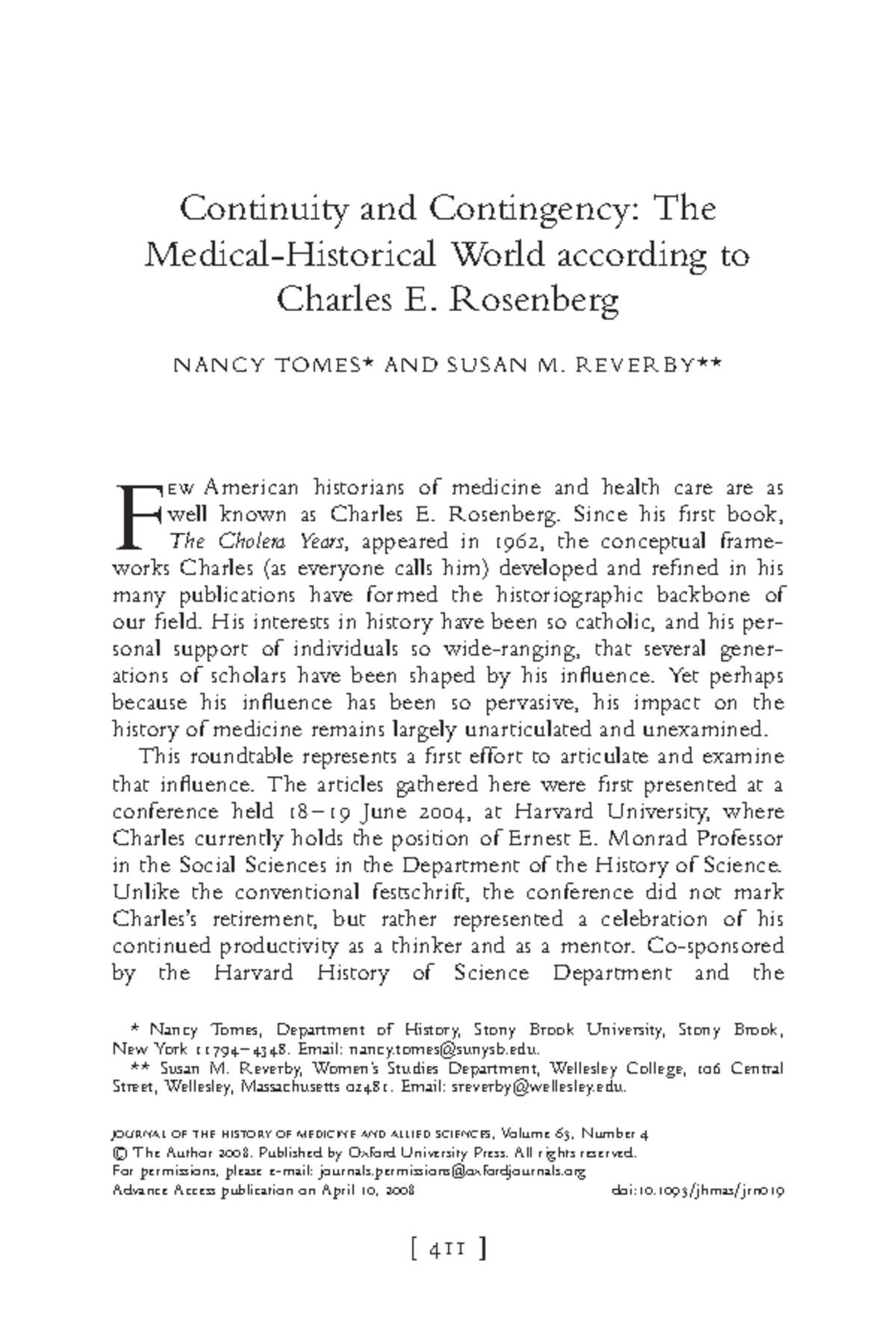 Continuity and Contingency The Medical H - Continuity and Contingency ...