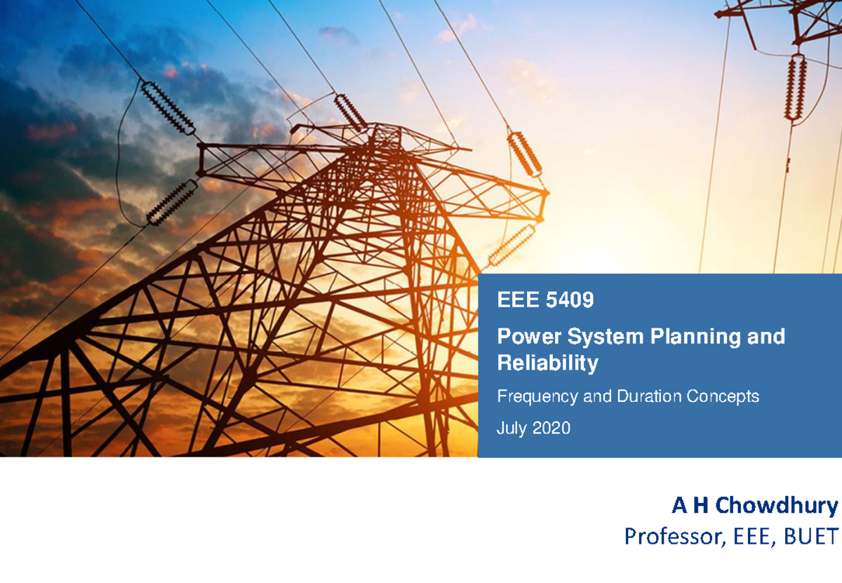 5 Frequency and Duration Concepts - A H Chowdhury Professor, EEE, BUET ...