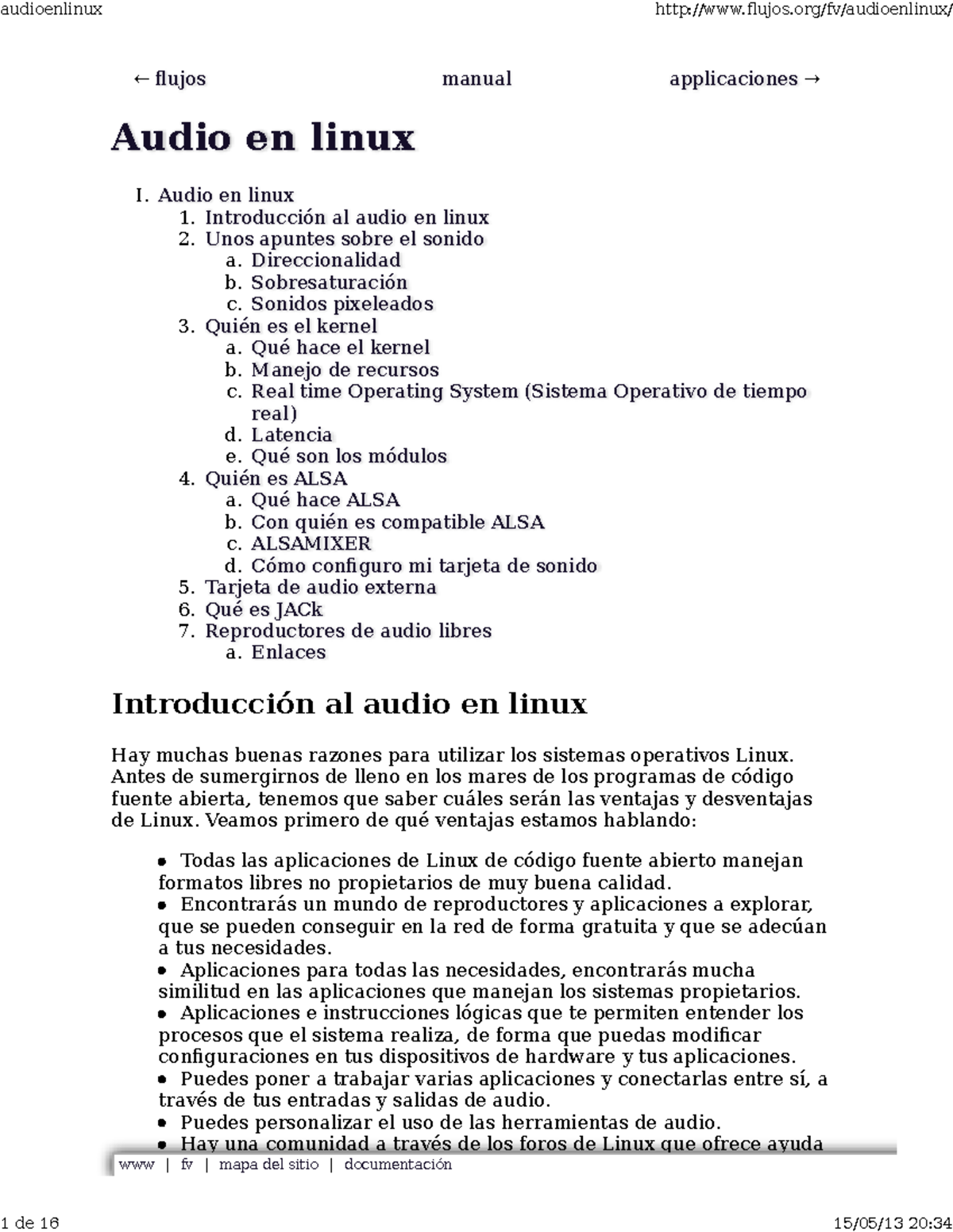 Audio en Linux - Audio en linux Audio en linux 1. Introducción al audio ...