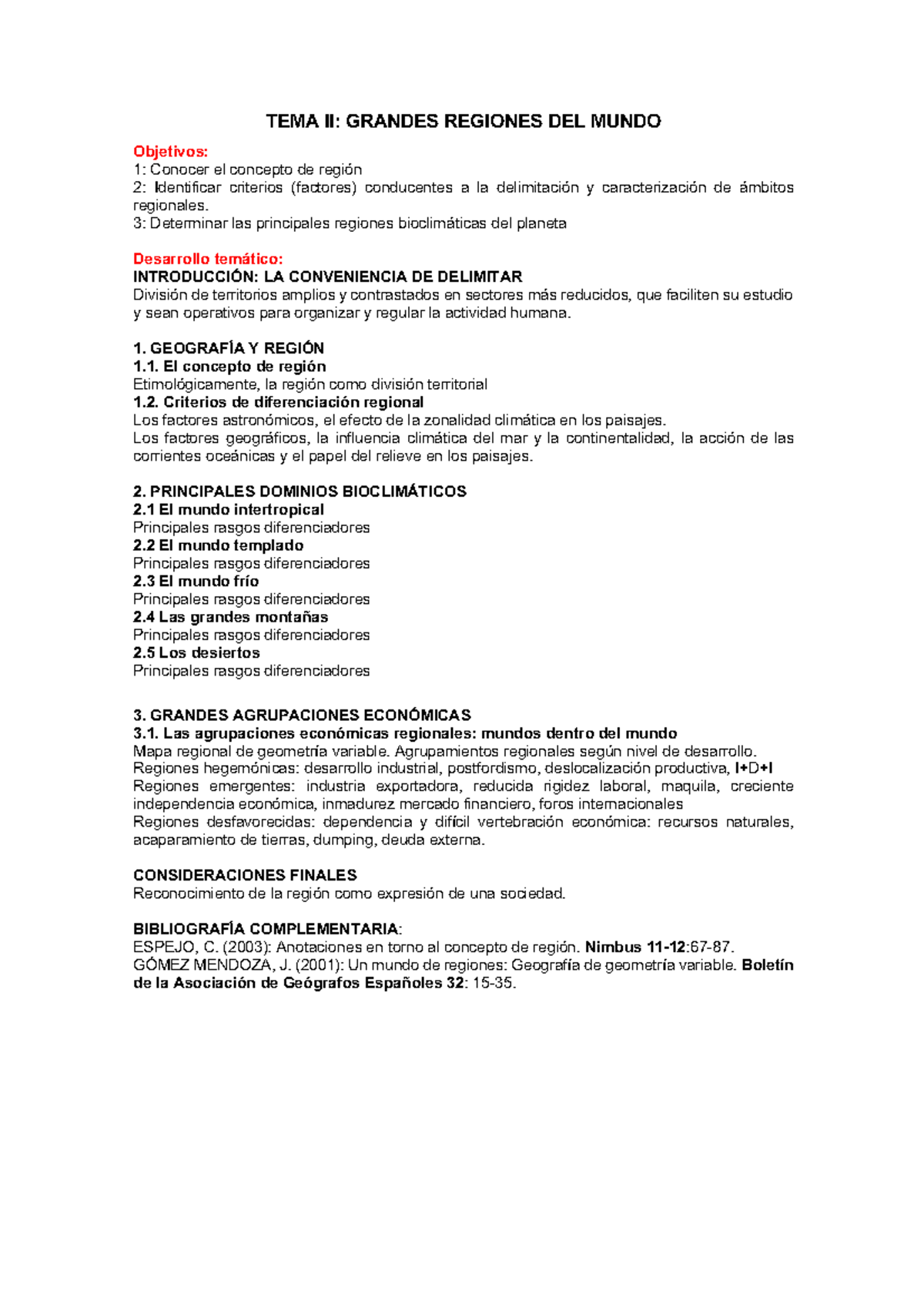 Esquema tema 2 2021 para ingles juridico - TEMA II: GRANDES REGIONES ...