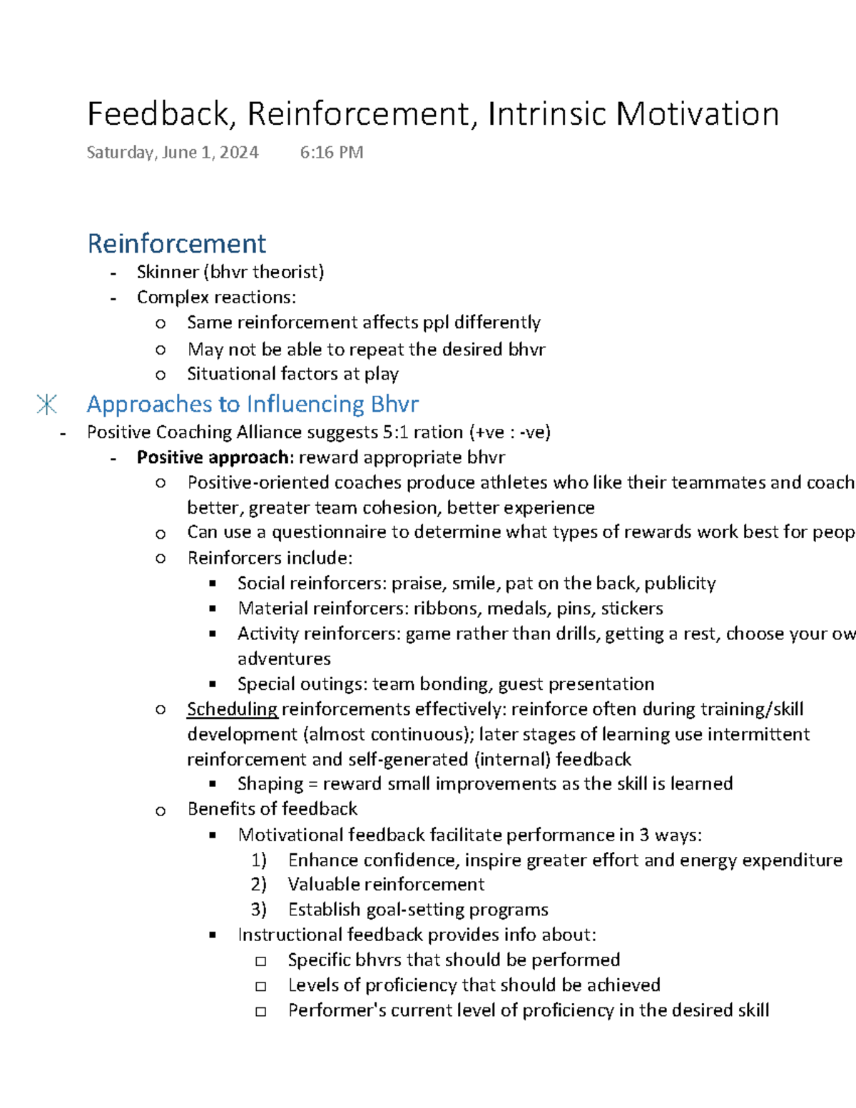 Feedback, Reinforcement, Intrinsic Motivation - Reinforcement Skinner ...