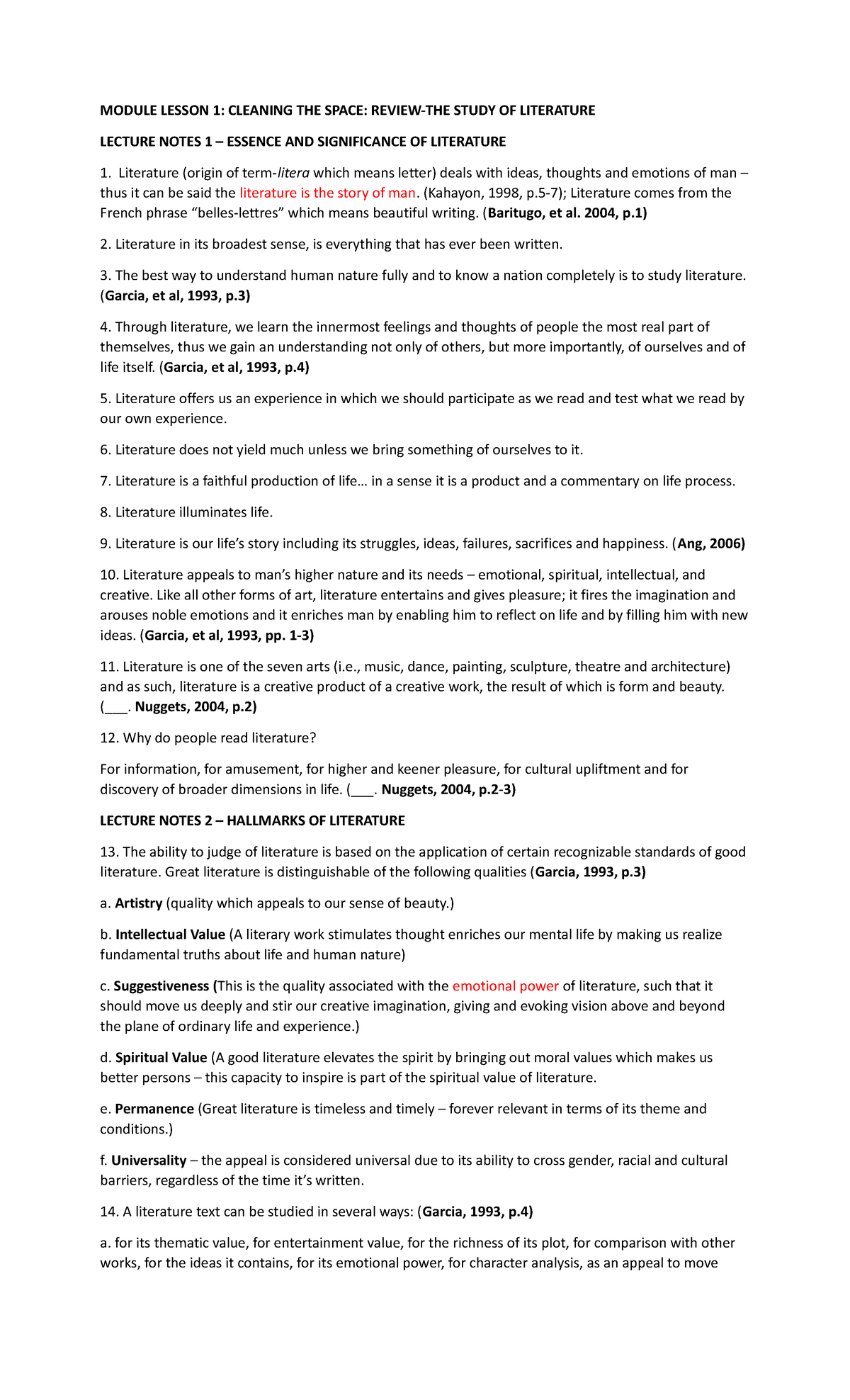 Module Lesson 1 lit - ... - MODULE LESSON 1: CLEANING THE SPACE: REVIEW ...