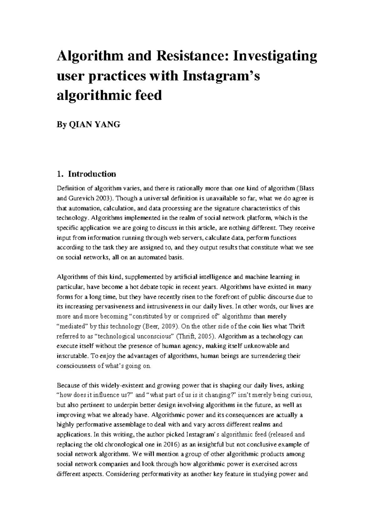 Algorithm And Resistance Investigating U Algorithm And Resistance