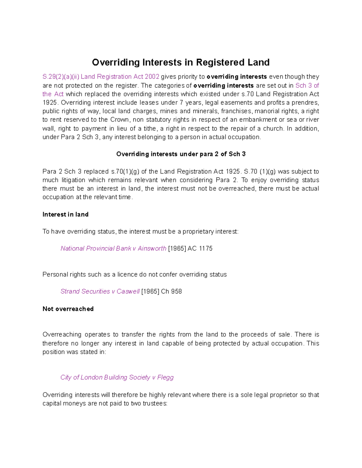 Gender ideologies revision - Overriding Interests in Registered Land S ...