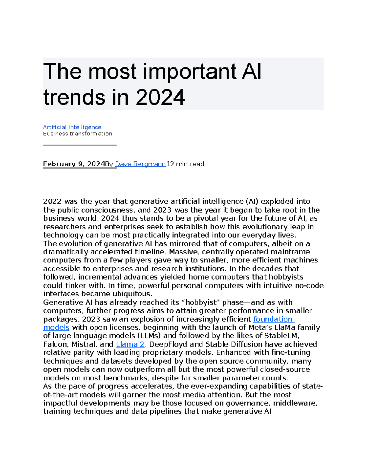 INTRODUCTION TO UCC101 - The most important AI trends in 2024 ...