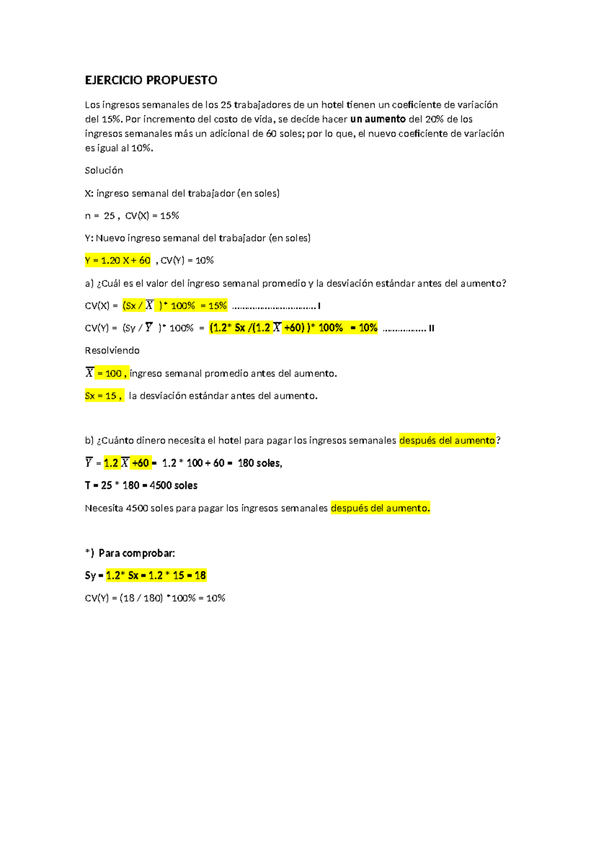 Problemas resueltos - REPASO PC4 - EJERCICIO PROPUESTO Los ingresos semanales de los 25 ...