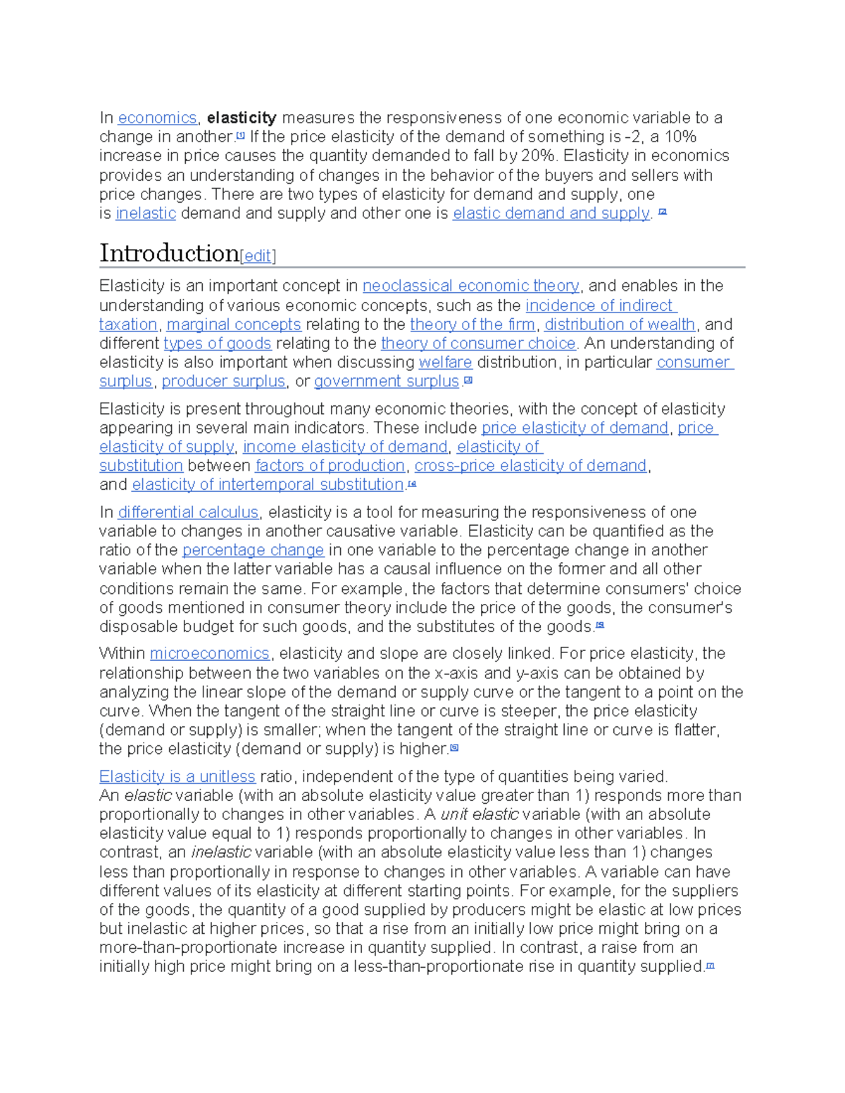 Concept of Elasticity - dfgdg - In economics, elasticity measures the ...