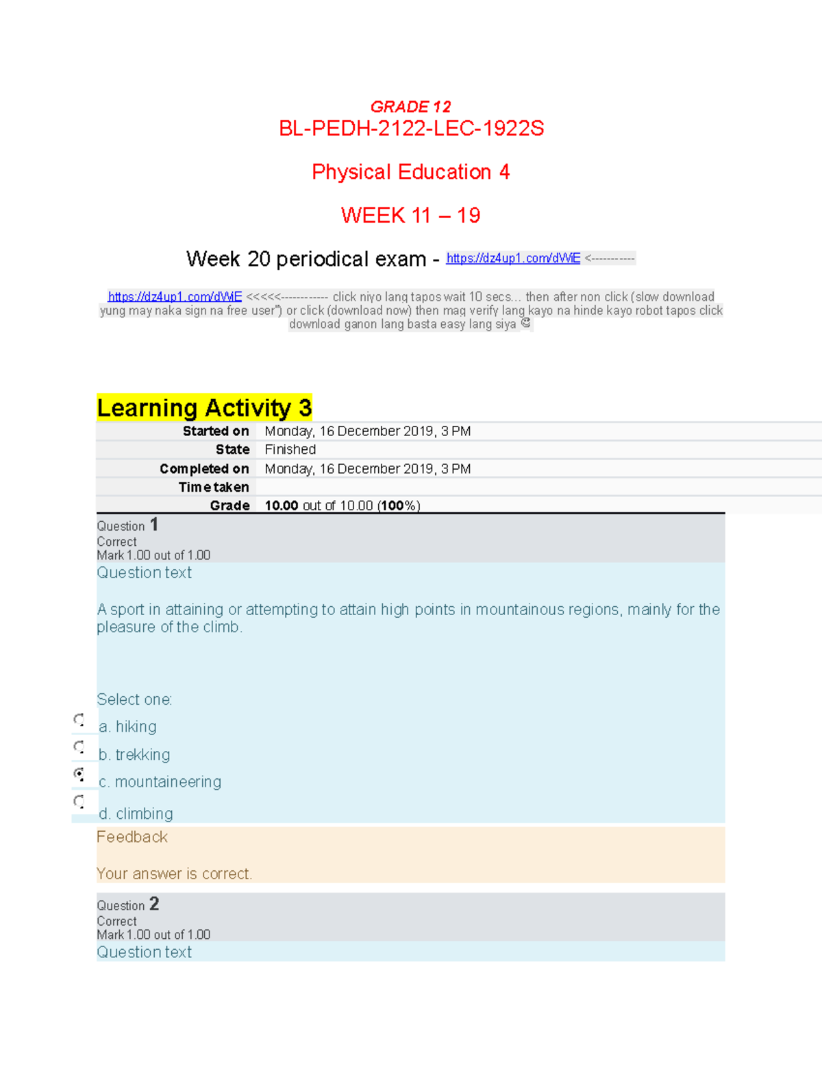 PEDH 2122 Week 11 - 20 grd 12 only -francisferrer - GRADE 12 BL-PEDH ...