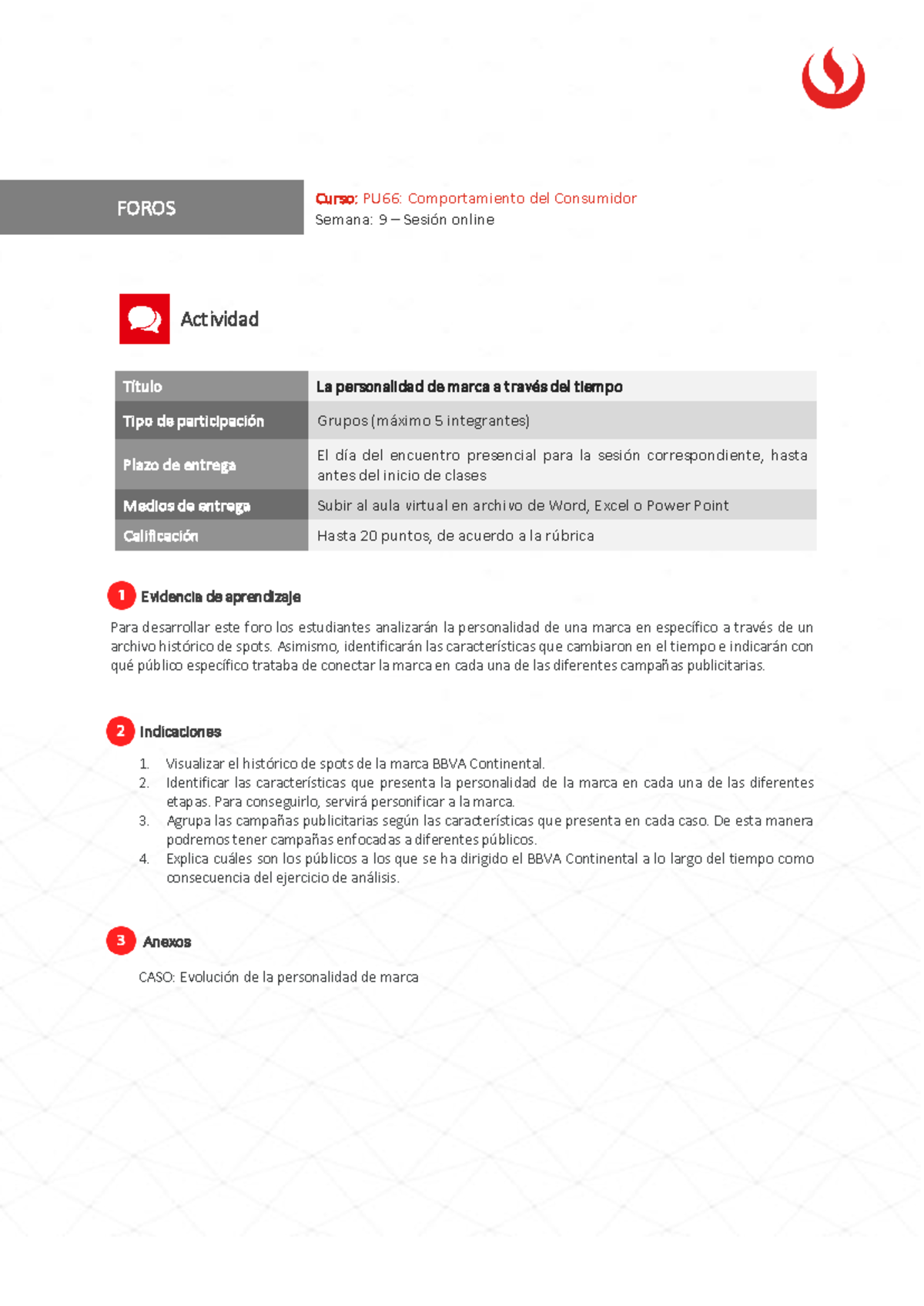 PU66 S9 Ficha FORO - Para desarrollar este foro los estudiantes ...