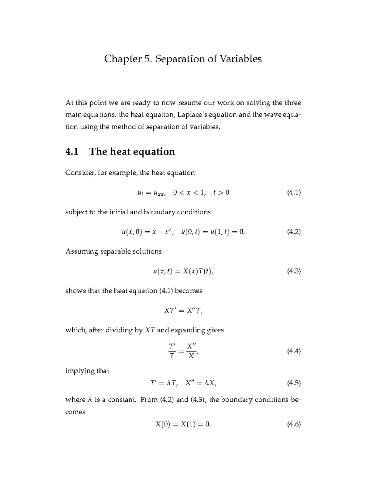 Sep-var - Chapter 5. Separation of Variables At this point we are ready ...