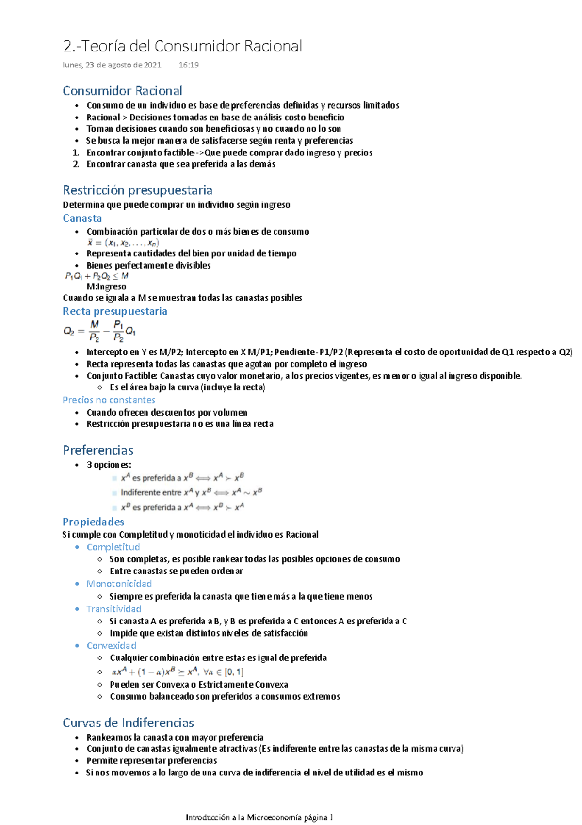 2.-Teoría del Consumidor Racional - Consumidor Racional Consumo de un ...