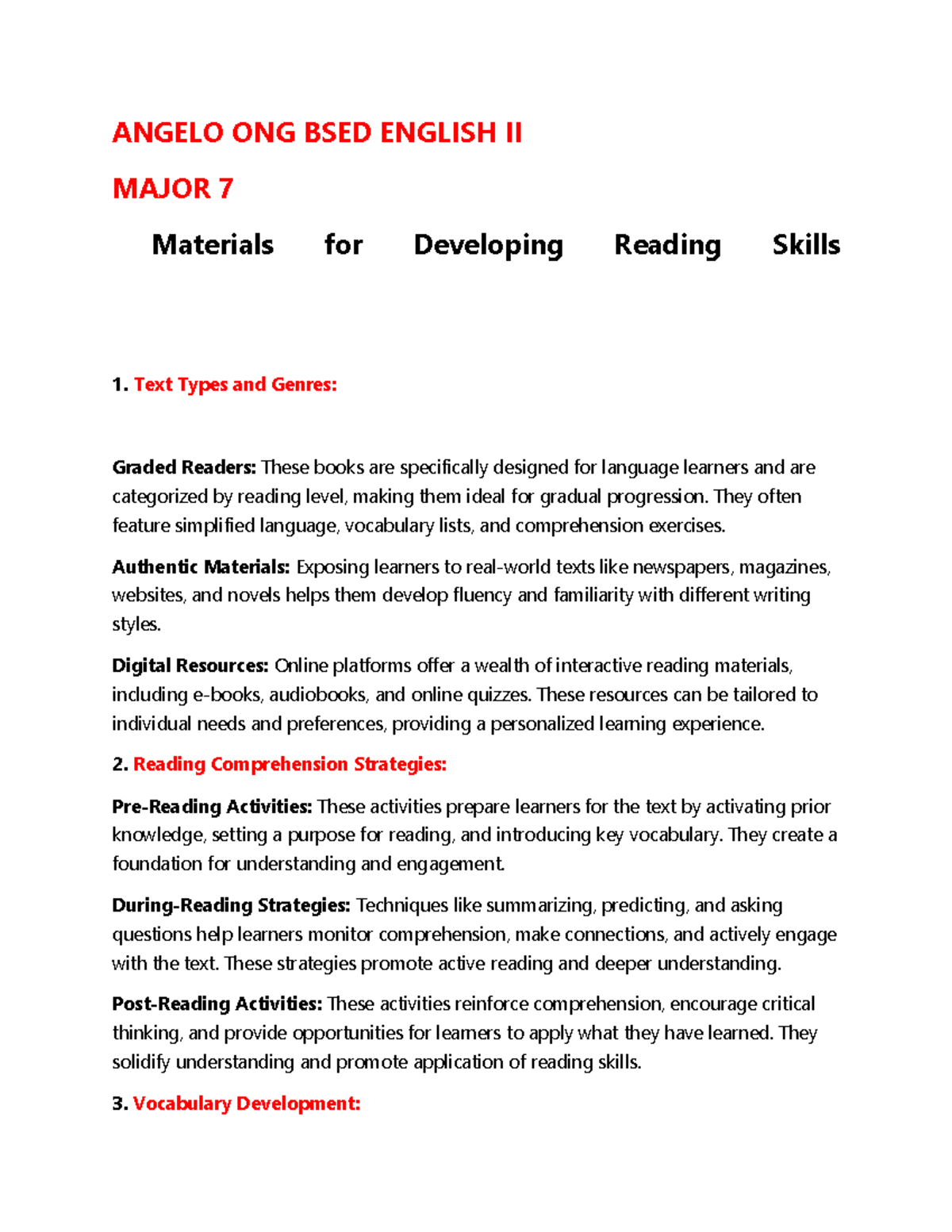 Document 40 - IT IS FOR MY REPORTING - ANGELO ONG BSED ENGLISH II MAJOR 7 Materials for ...