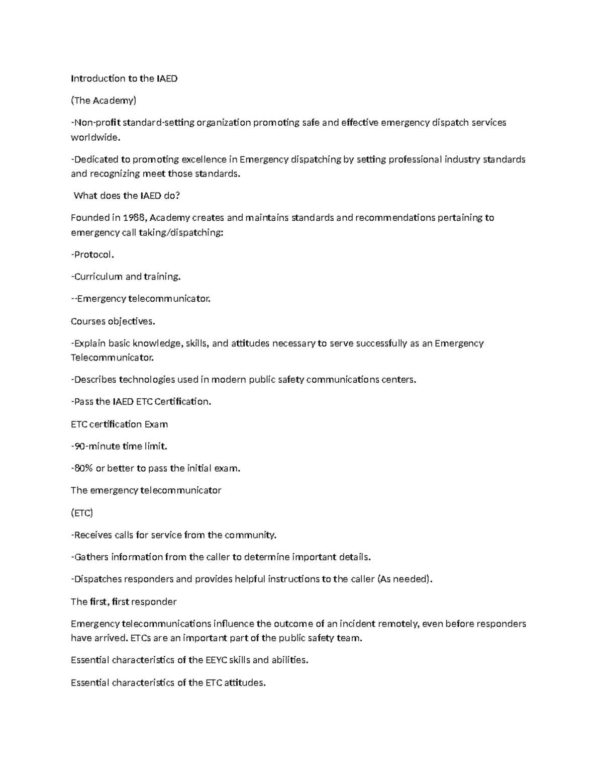 ETC - laws and history - Introduction to the IAED (The Academy) -Non ...