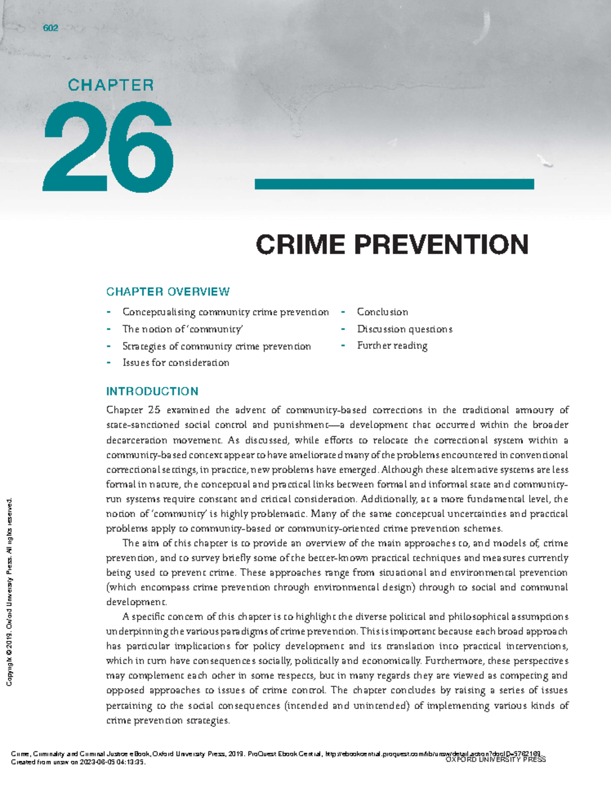 (W8) Chapter 26 Crime Prevention - 602 OXFORD UNIVERSITY PRESS CHAPTER ...