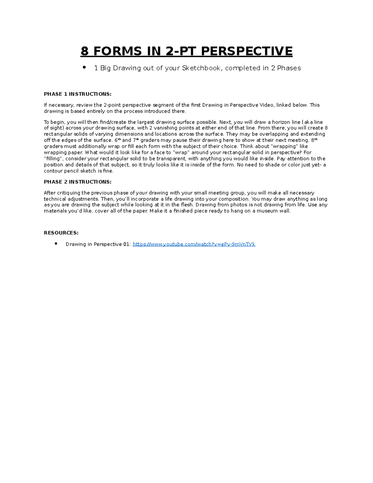 Assignment 8-9 Forms in 2pt Perspective - 8 FORMS IN 2-PT PERSPECTIVE 1 ...