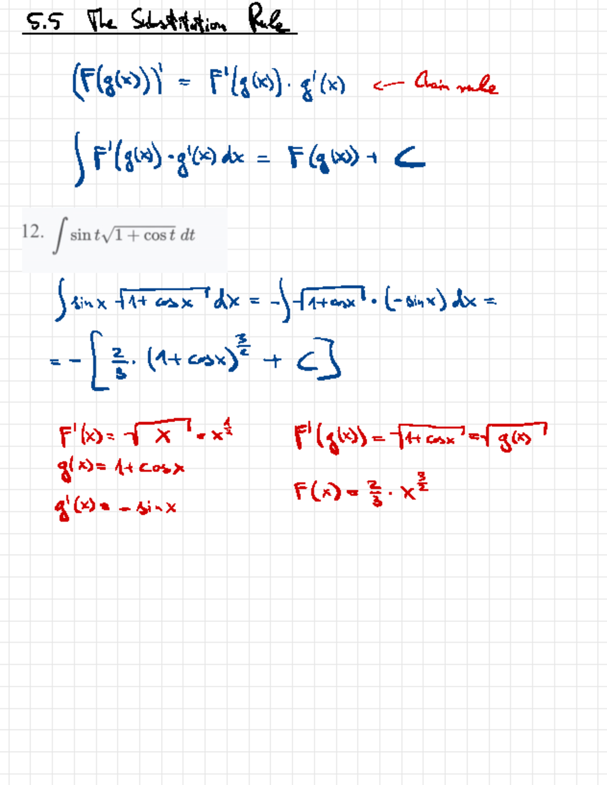 5 - The substitution rule - 5 The Substitution Rule (Flglx ))) ' = F ...
