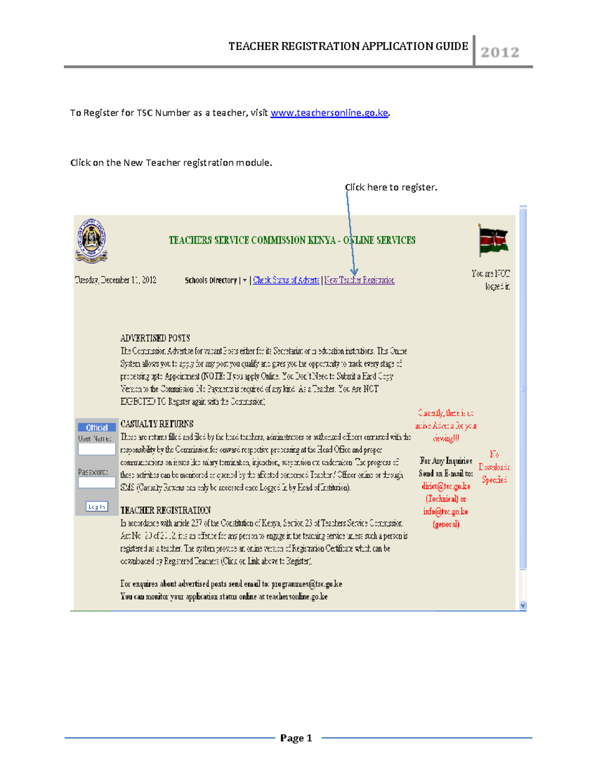 Teacher Registration User Guide - To Register for TSC Number as a ...