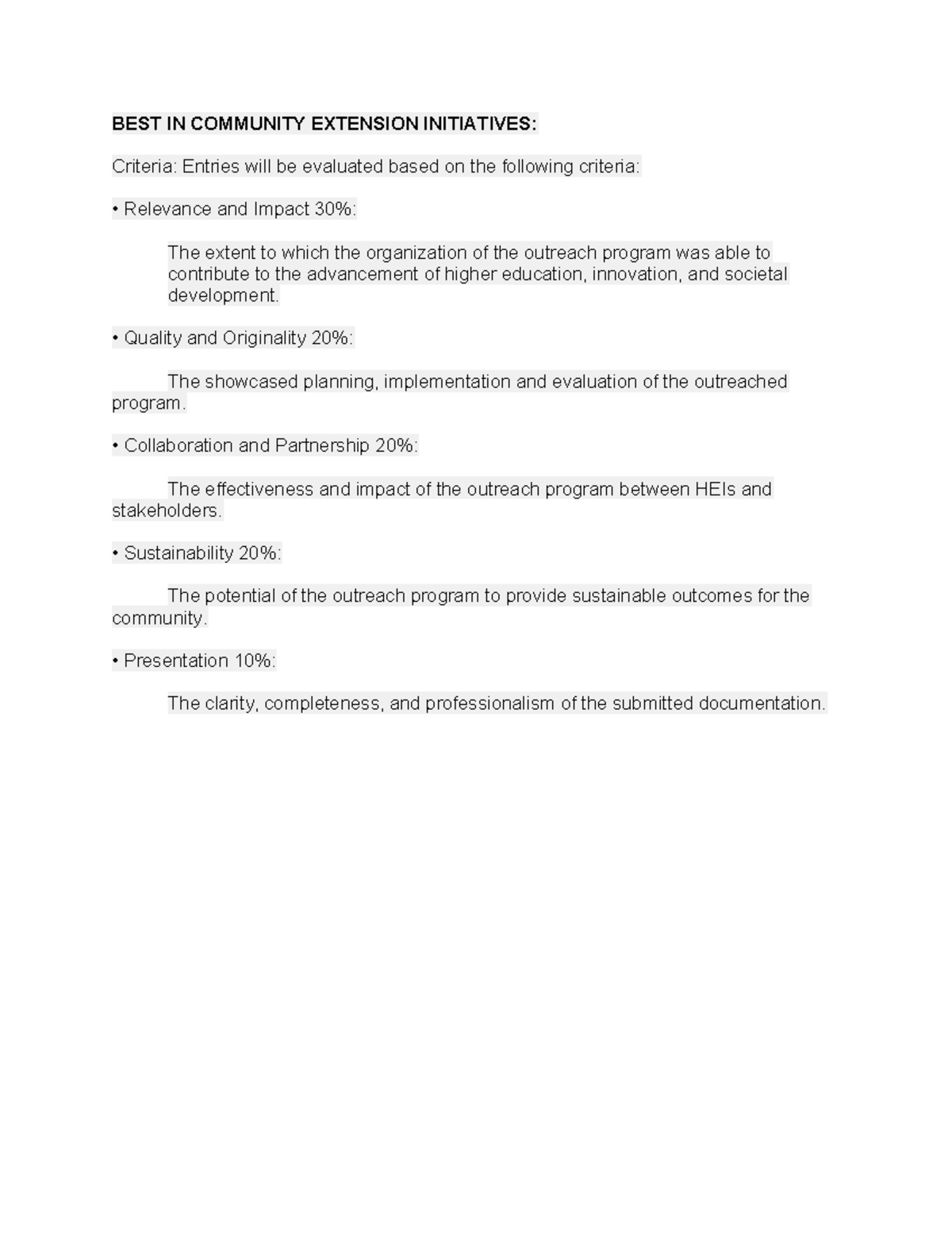 BEST IN Community Extension Initiatives - BEST IN COMMUNITY EXTENSION ...