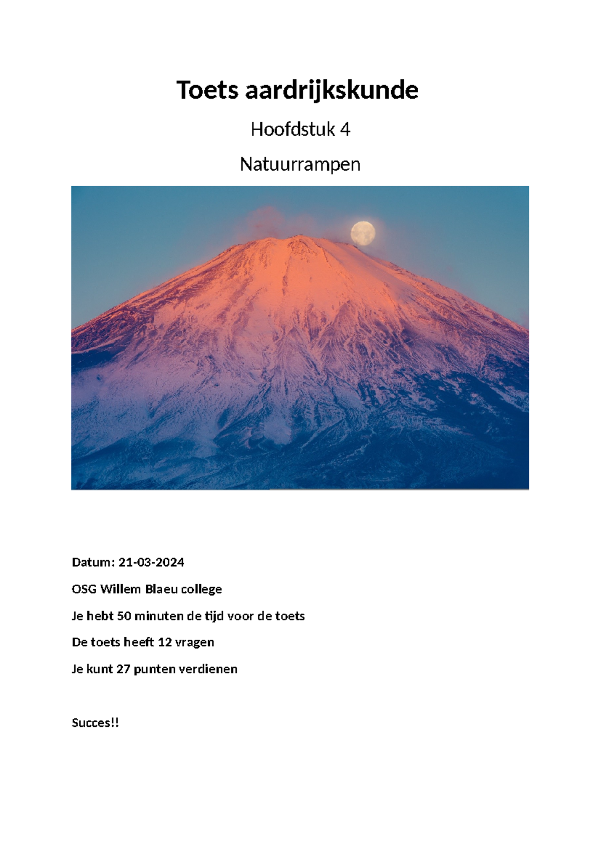 Toets 1 VWO natuurrampen - Toets aardrijkskunde Hoofdstuk 4 ...
