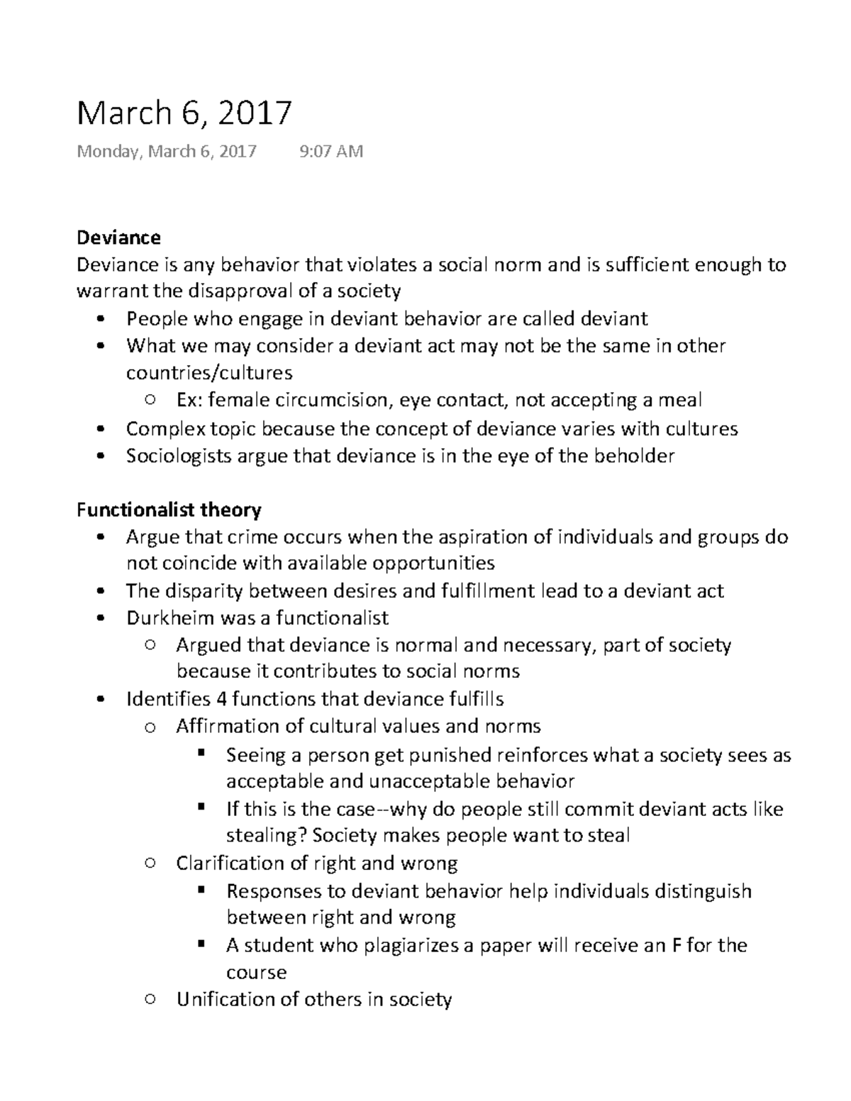 3-16-17 - lecture 9 - Warning: TT: undefined function: 32 Deviance Deviance is any behavior that ...