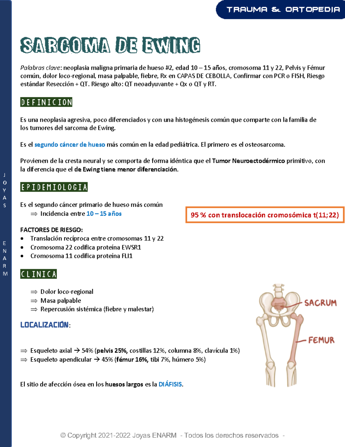 11. Sarcoma de Ewing - © Copyright 2021-2022 Joyas ENARM - Todos los ...