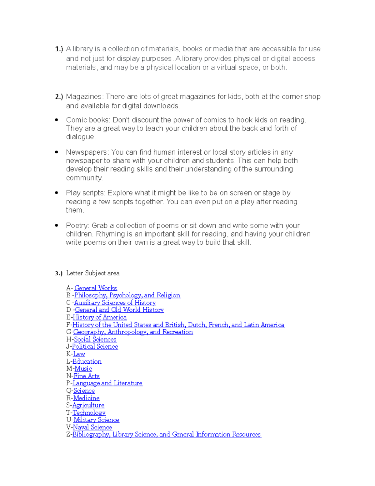 A library is a collection of materials - 1.) A library is a collection ...