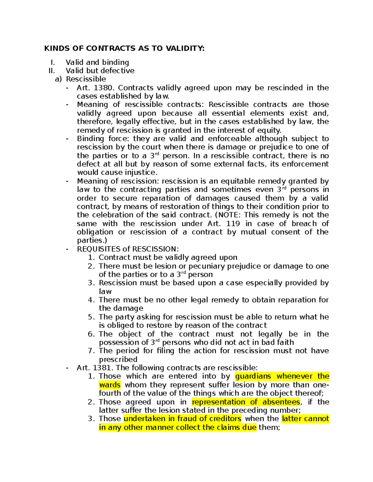 Kinds OF Contracts AS TO Validity - KINDS OF CONTRACTS AS TO VALIDITY ...