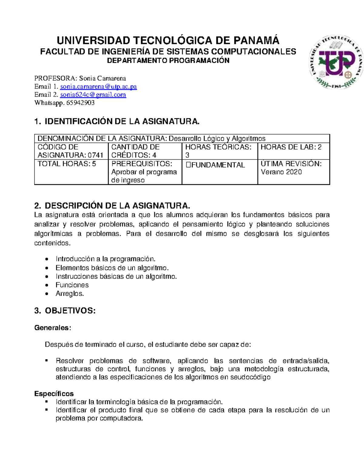 Programacion Analitica 0741 DLA - Warning: TT: undefined function: 32 UNIVERSIDAD TECNOLÓGICA DE ...