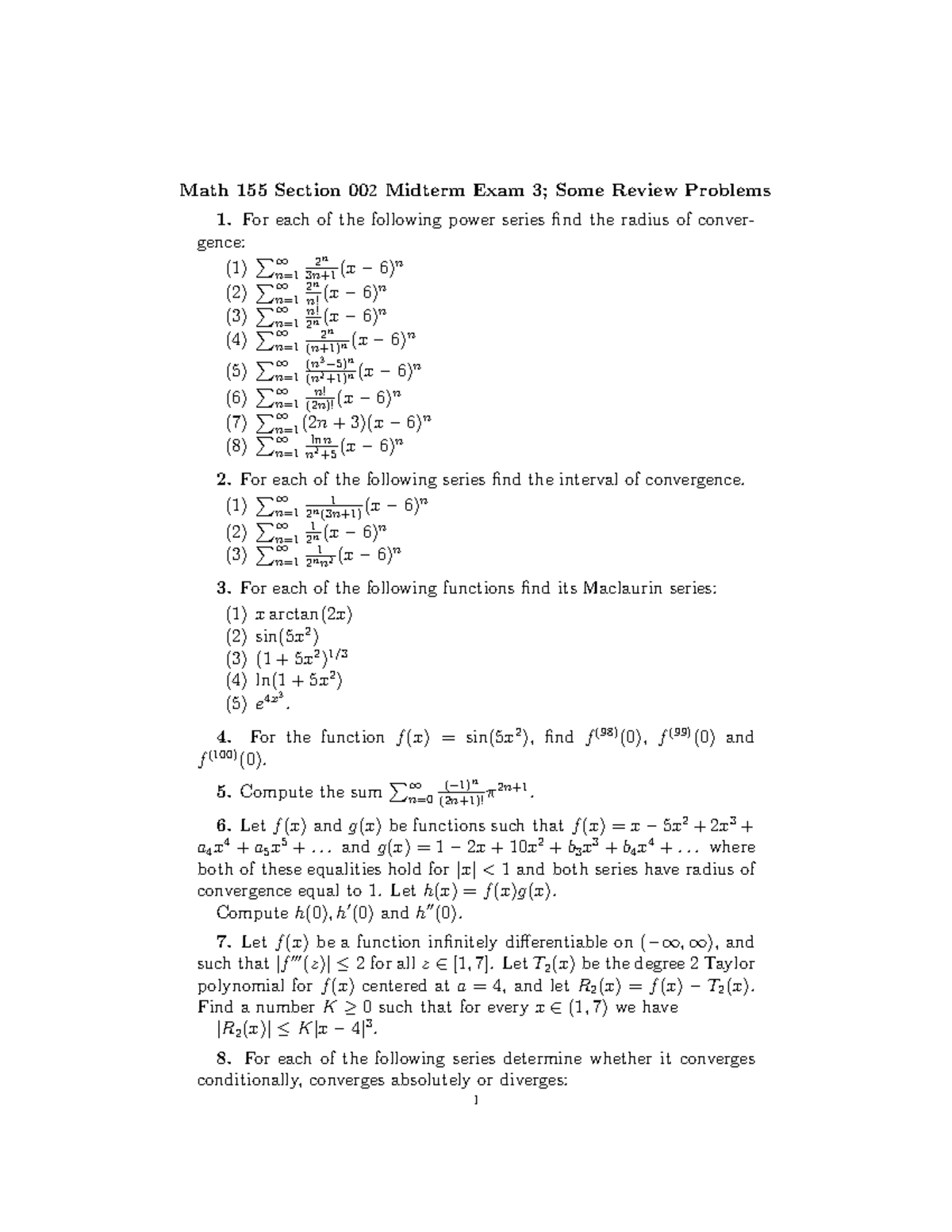 Math155-exam3-review - Math 155 Section 002 Midterm Exam 3; Some Review Problems For each of the ...