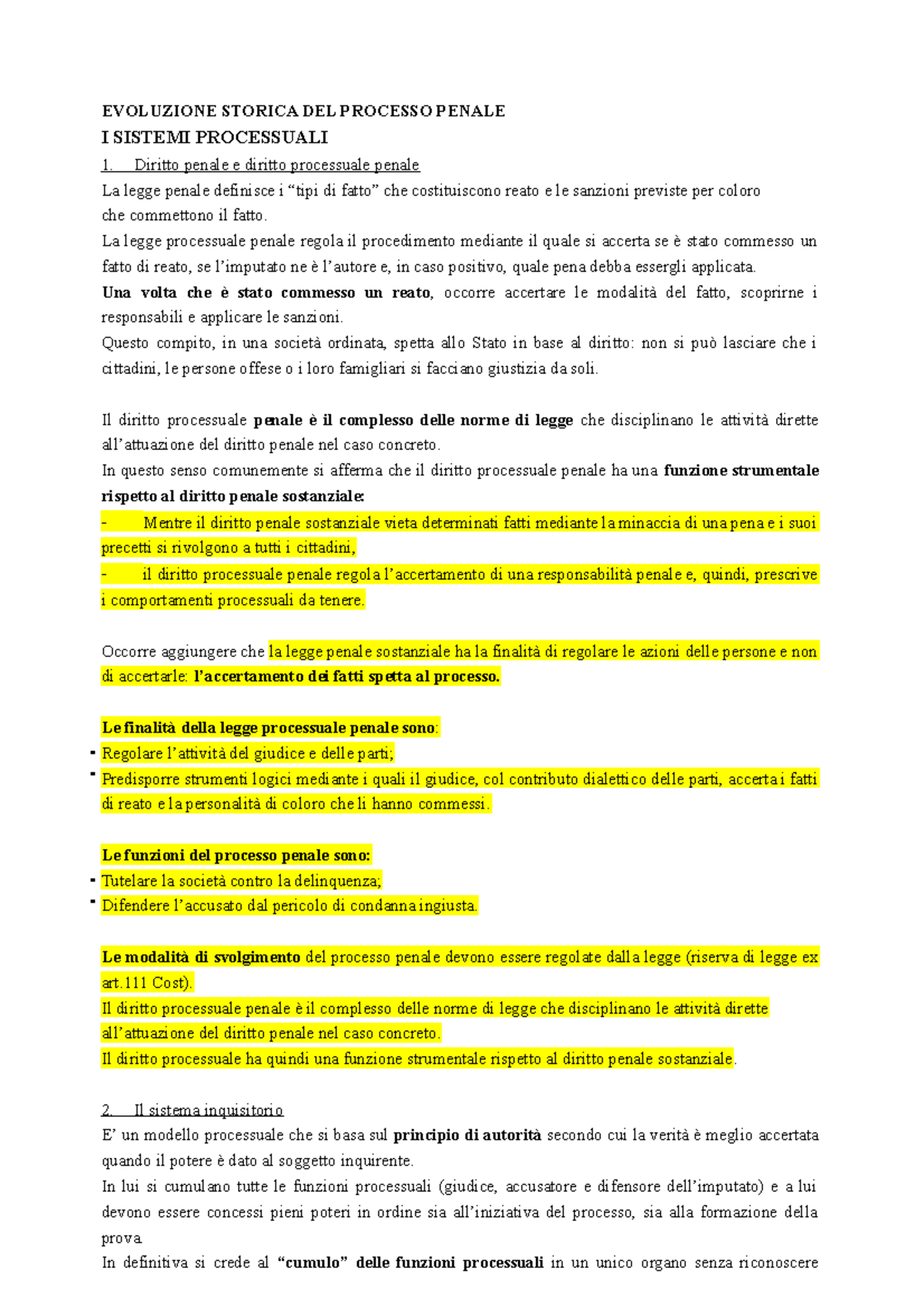 Procedura penale tonini parte prima - EVOLUZIONE STORICA DEL PROCESSO ...