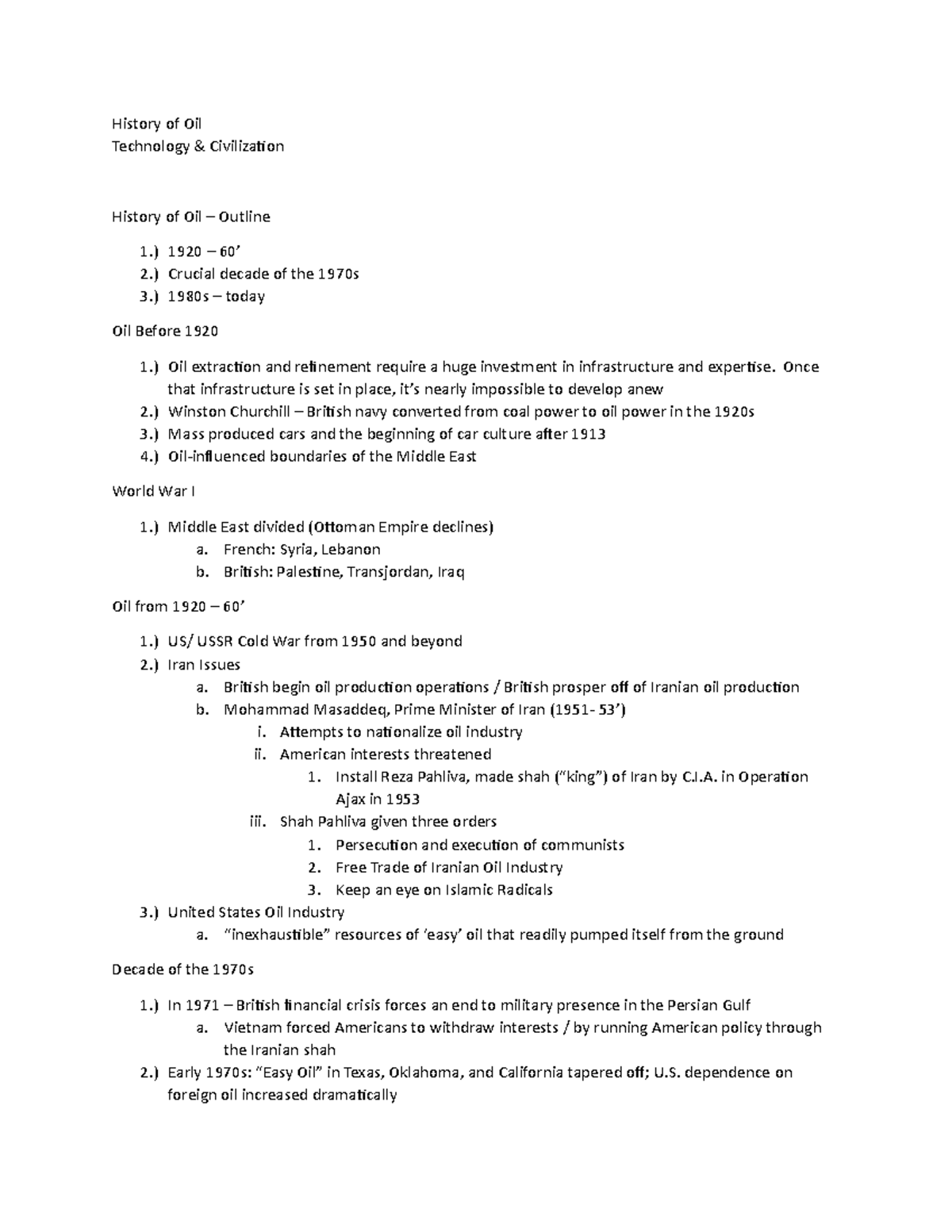 APR 24 - History OF OIL - Monday Lecture - History of Oil Technology ...