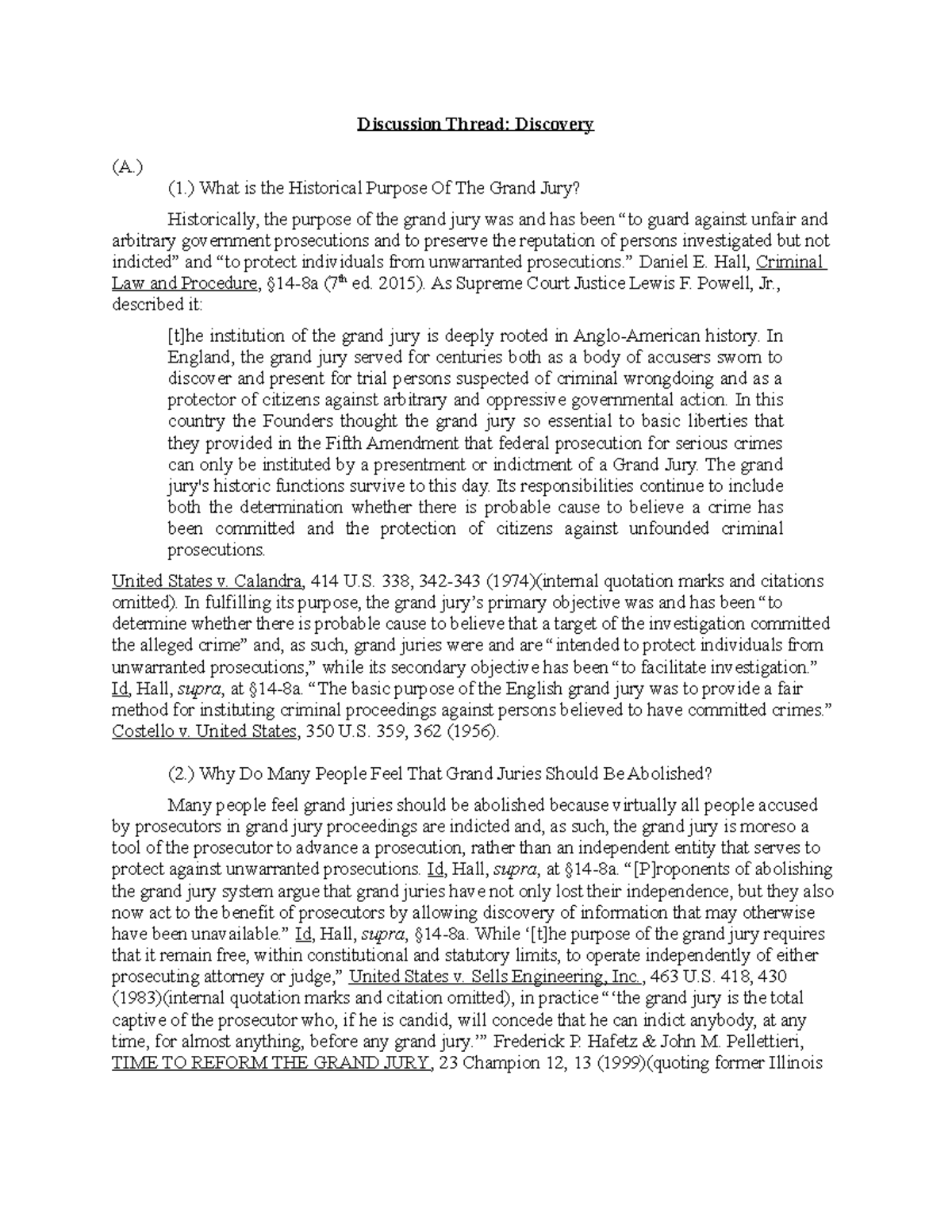 Week 7 Discussion Thread-Discovery - Discussion Thread: Discovery (A ...