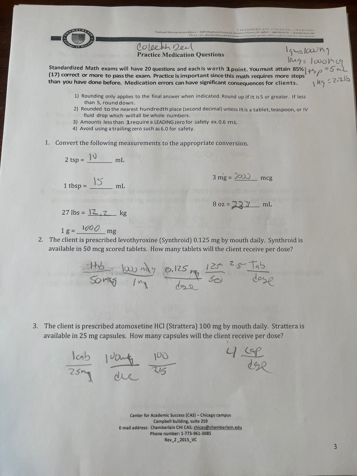 New Form (99) - Practice medication questions - NR224 - Studocu