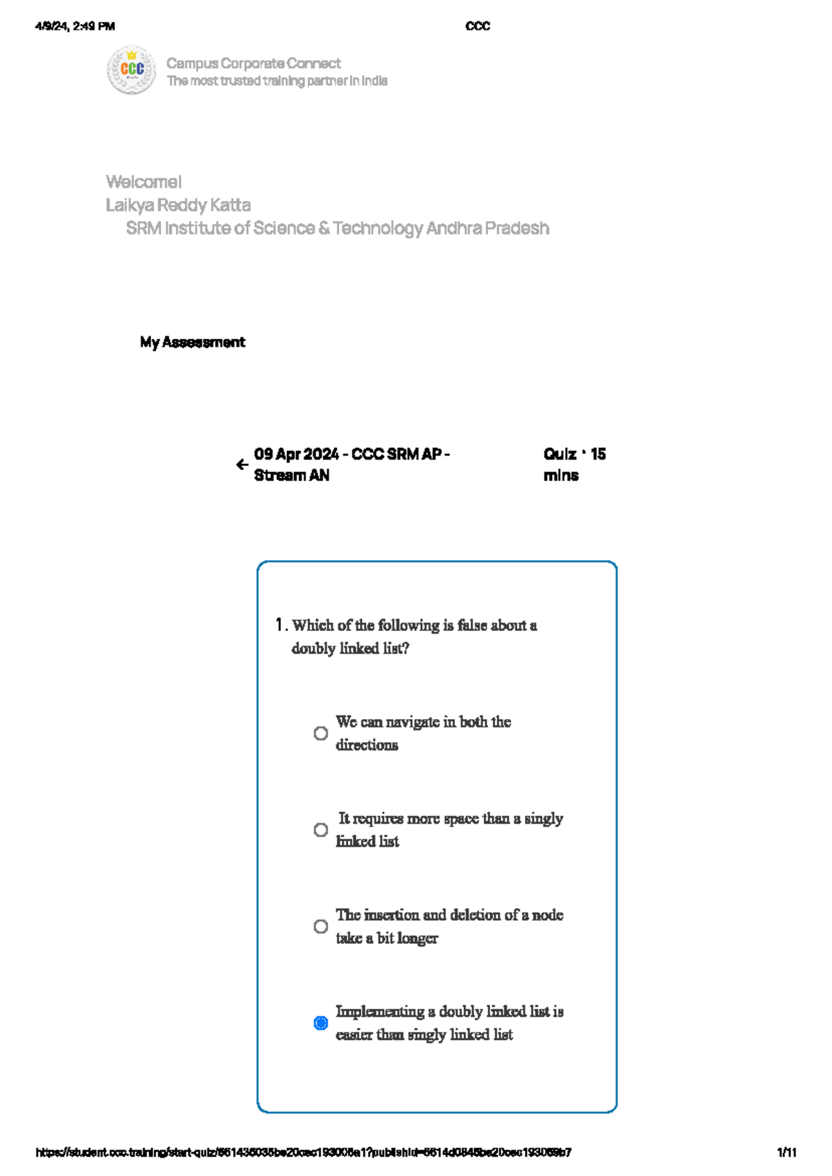 CCC 1 - Data Structures - Studocu
