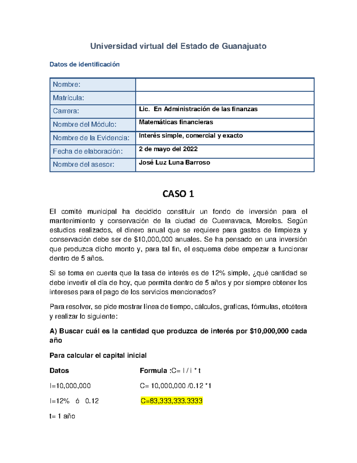 Interes Simple Comercial Exacto - Universidad virtual del Estado de ...