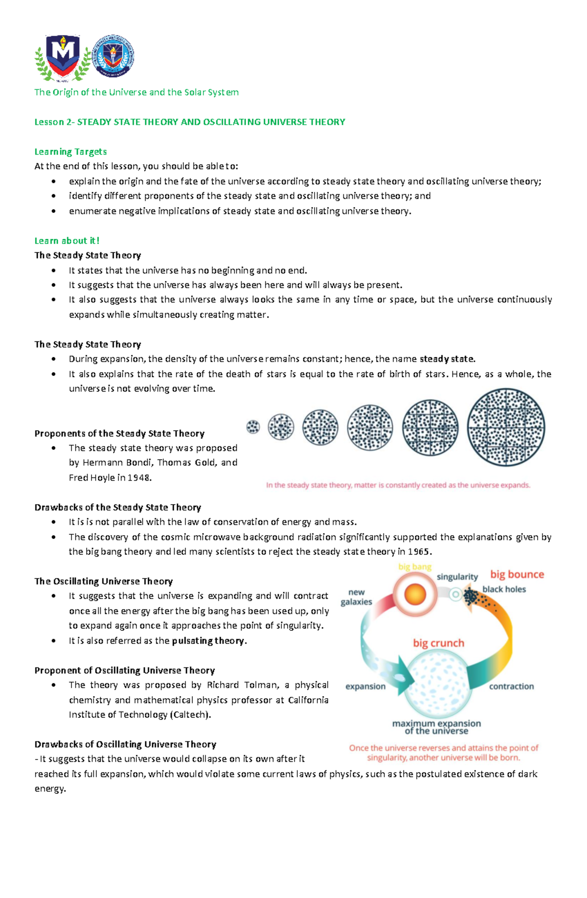 2 Steady State Theory and Oscillating Universe Theory 082623 - The ...