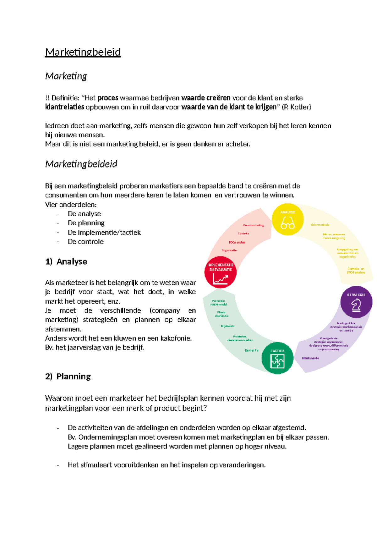 Deel 1 marketing proces - Marketingbeleid Marketing !! Definitie: “Het ...