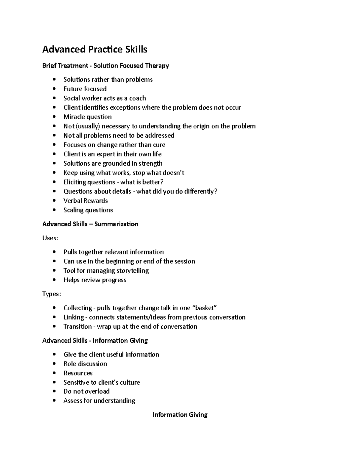 Advanced Practice Skills - Advanced Practice Skills Brief Treatment ...