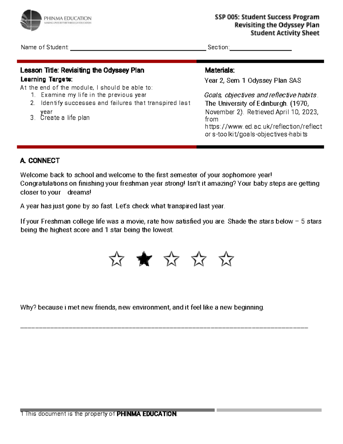 1-SSP-005 Odyssey-Plan SAS2 MAN - Lesson Title: Revisiting the Odyssey ...
