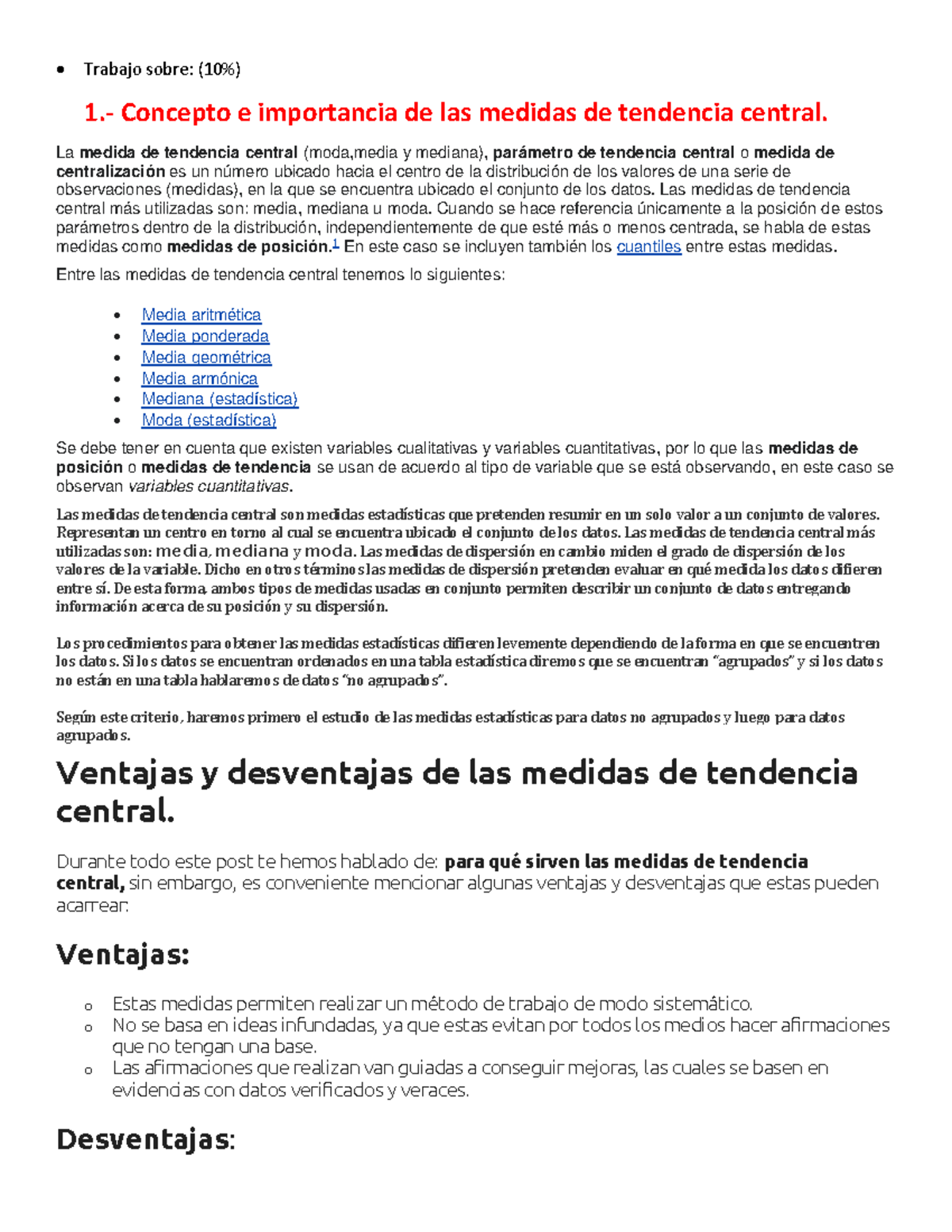 Estadistica #6 - informe estadistico - Trabajo sobre: (10%) 1 ...