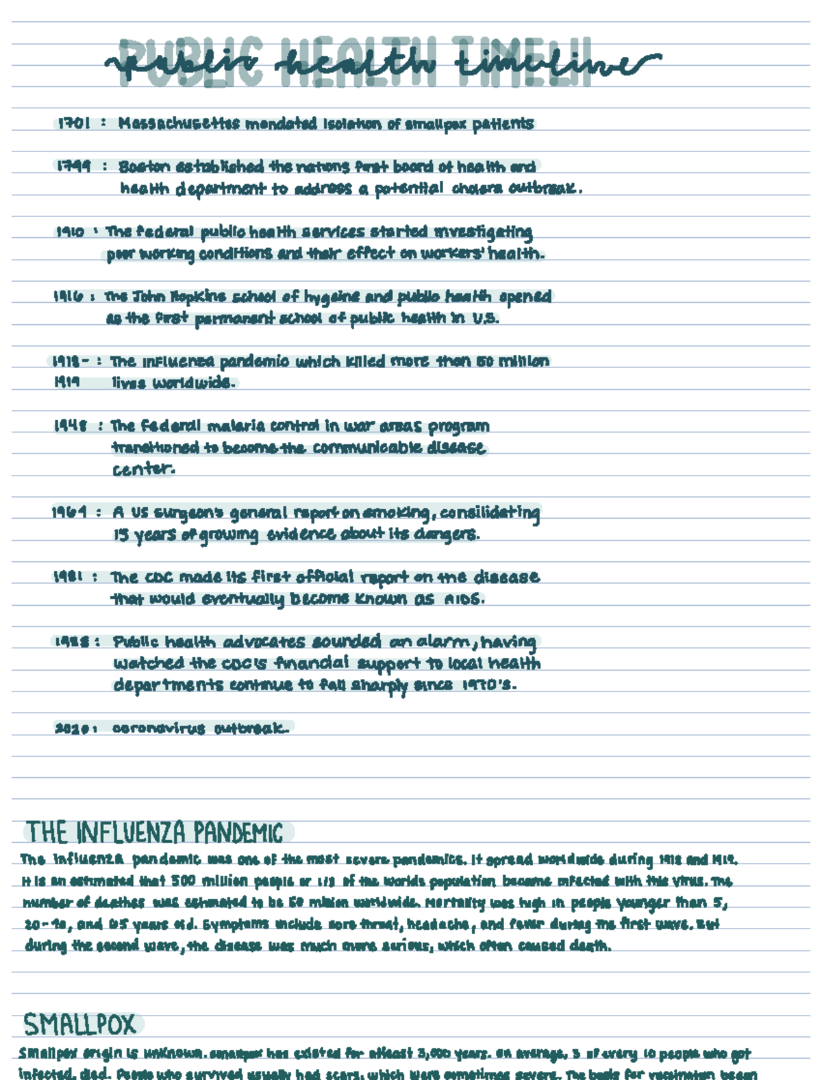 Public Health Timeline - public health timeline 1701 Massachusett es ...