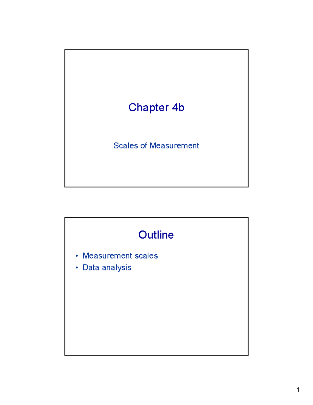 PSY 203 Chapter 4B - Chapter 4b Scales of Measurement Outline ...