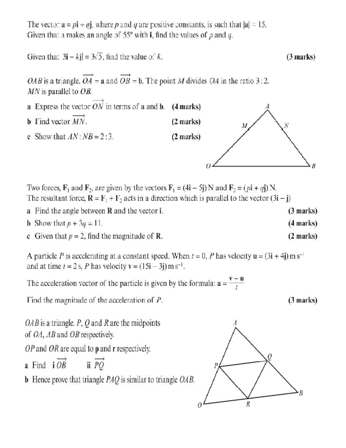 Important questions vectors - Studocu