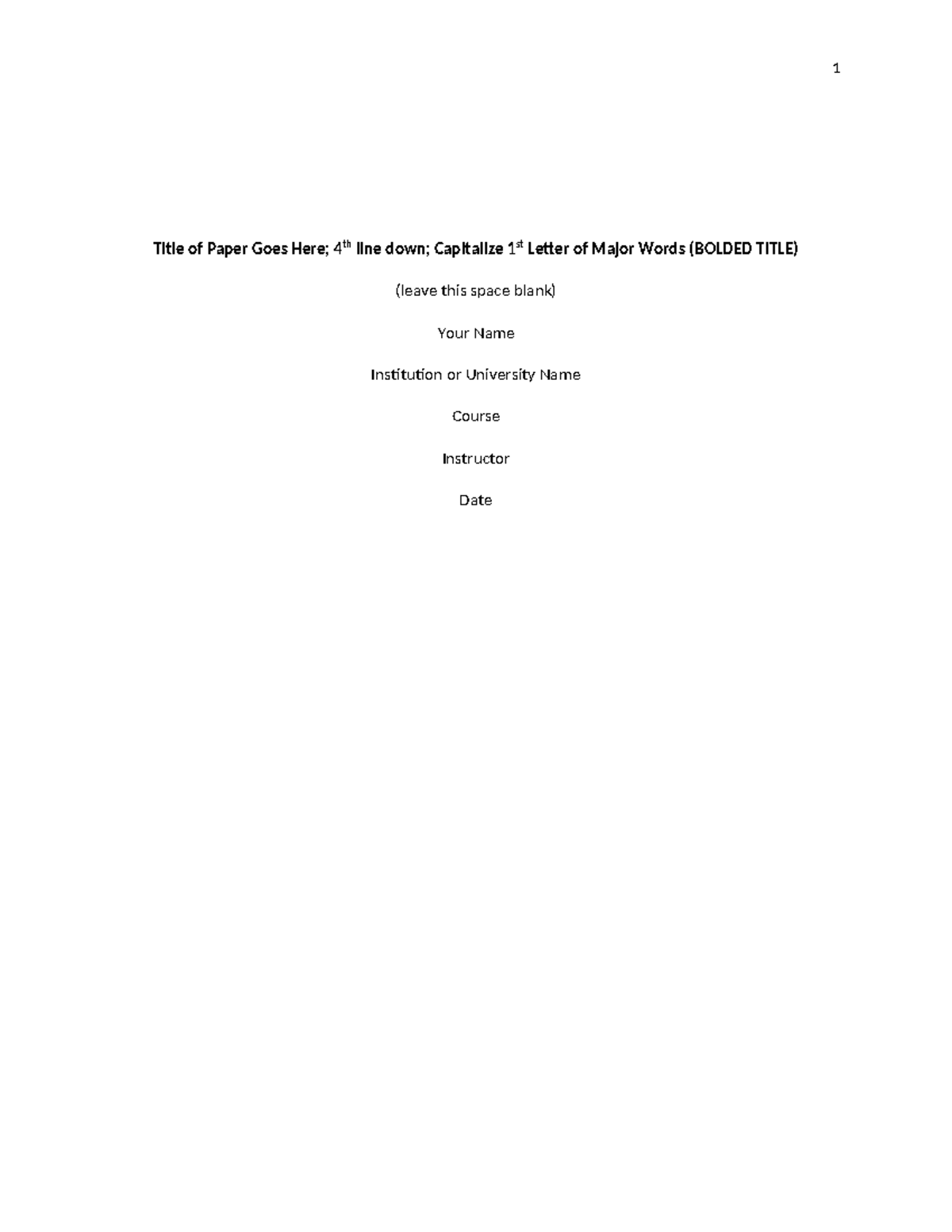 APA 7th ed Template F20 - apa - Title of Paper Goes Here; 4th line down ...