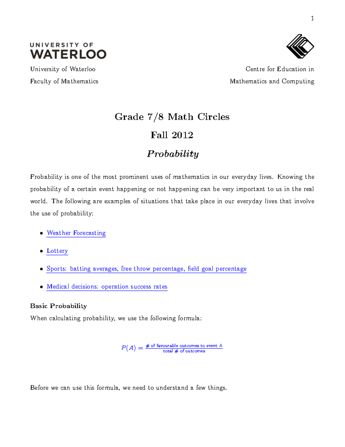 Junior 78 Nov20 - Probability with solution - University of Waterloo ...
