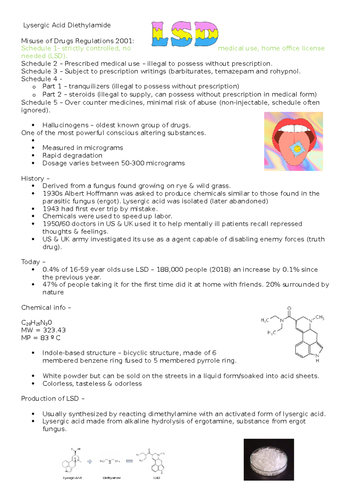 LSD FORENSICS DRUGS OF ABUSE - Lysergic Acid Diethylamide Misuse of ...