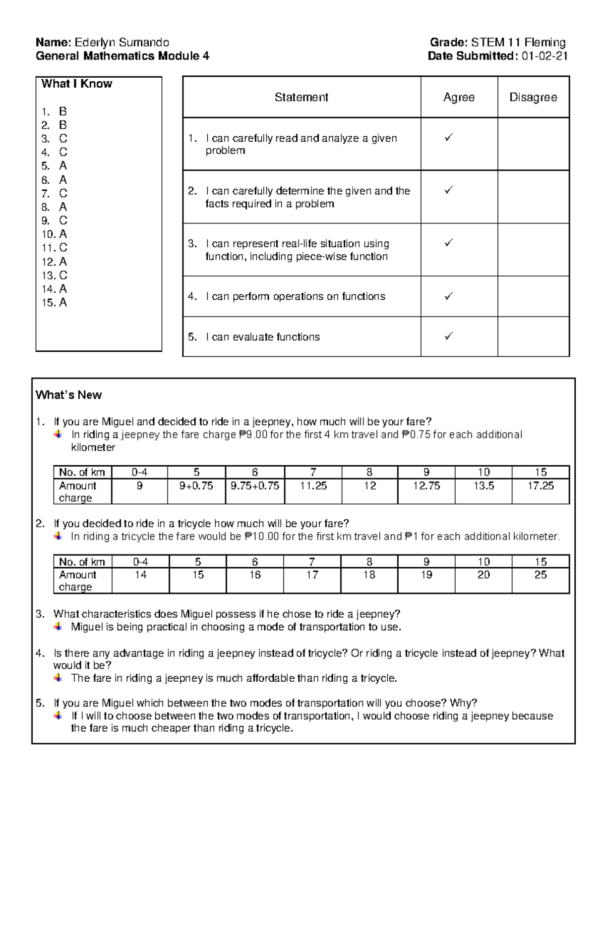 General Mathematics M4 Answer- Sumando - Name: Ederlyn Sumando Grade: STEM 11 Fleming General ...
