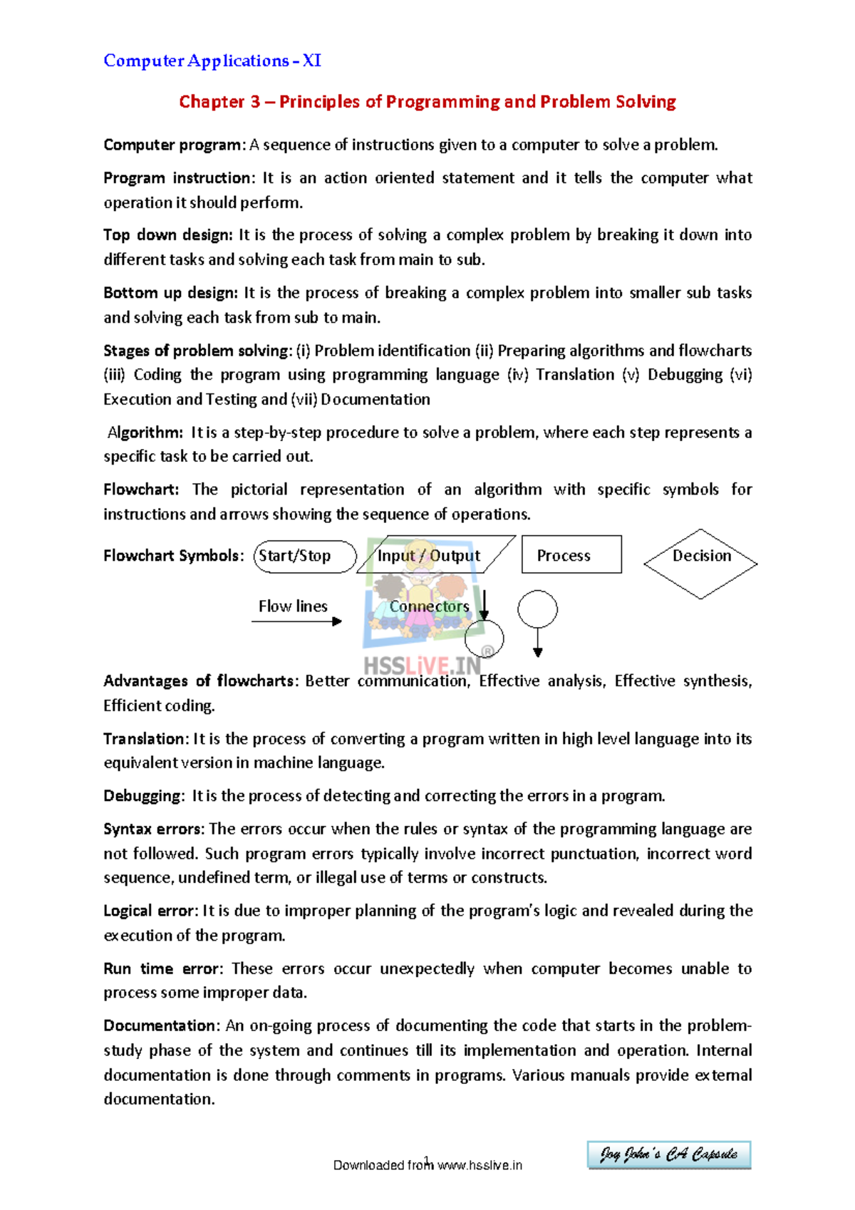 Hsslive-xi-joy-CA1 Chap3 Notes - 1 Joy John’s CA Capsule Chapter 3 ...