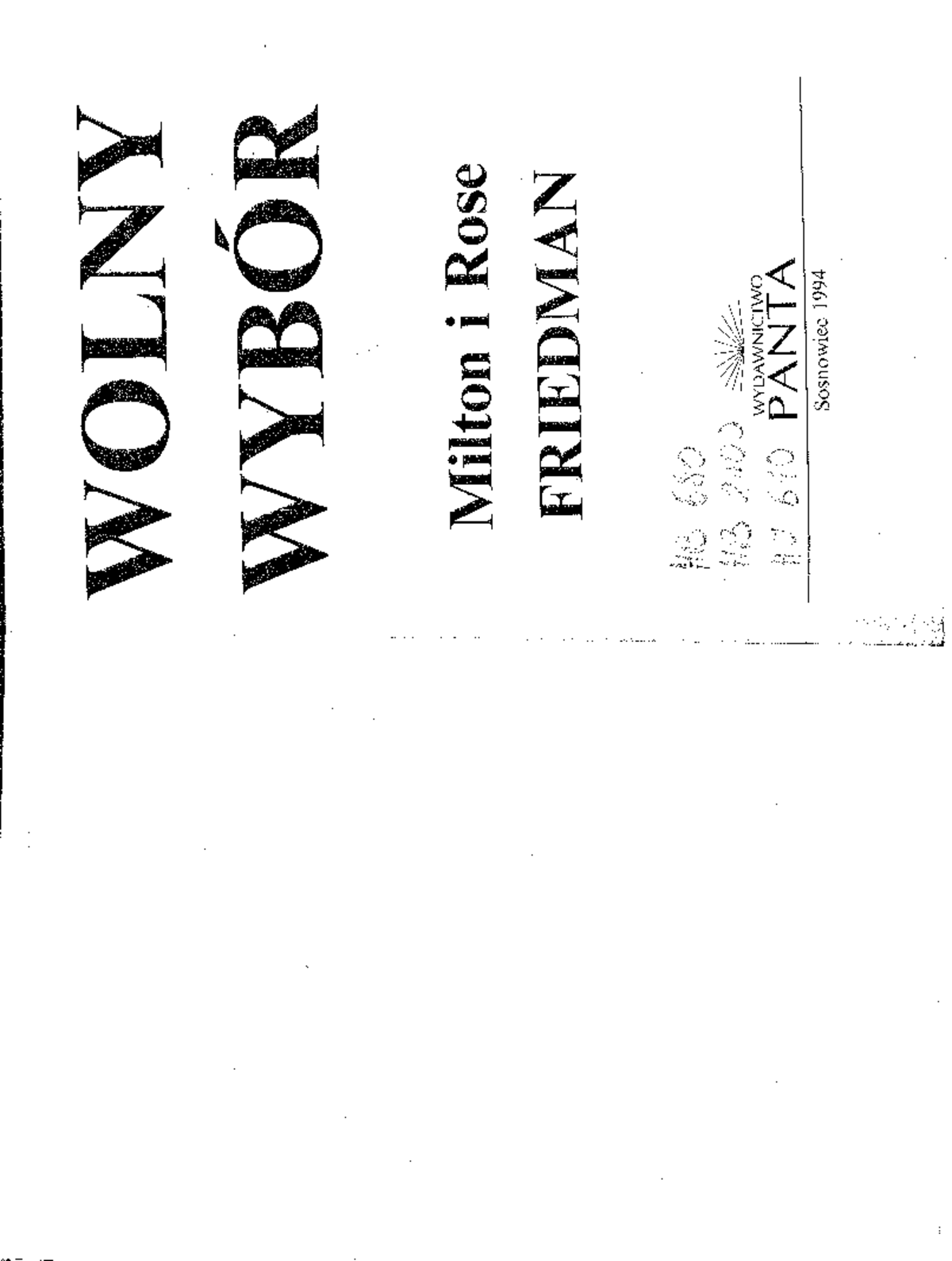 M. Friedman-Wolny wybór - kroczyly w latach 1800-1929 okolo dwunastu ...